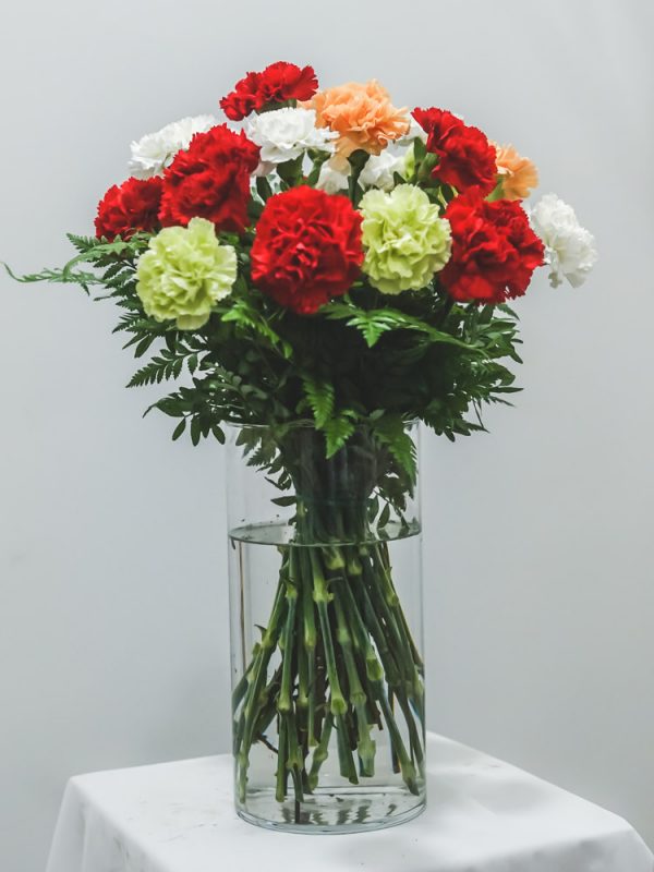 Ramo claveles multicolor - Floristería Feliu | Flores a domicilio en ...